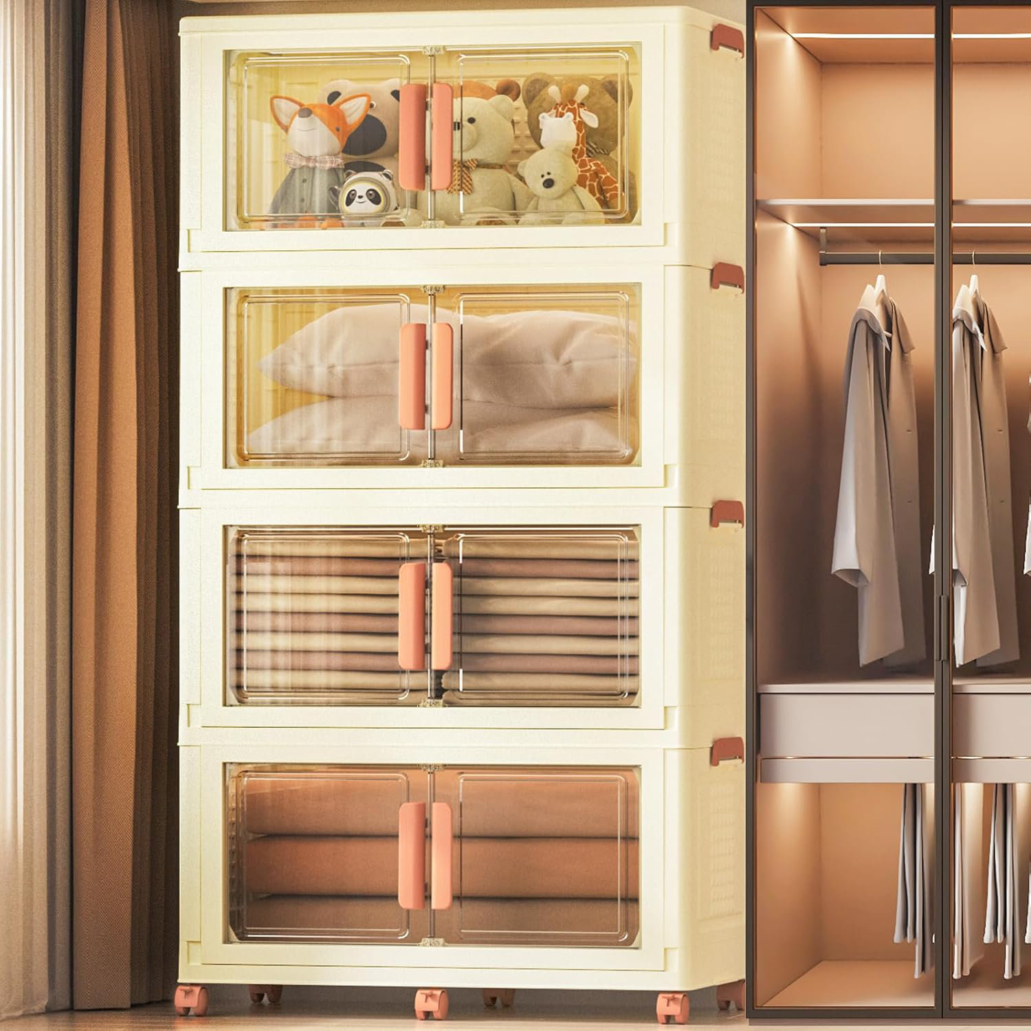 Rebrilliant 156QT/39GAL Extra Large Stackable Storage Bins with Lids ...