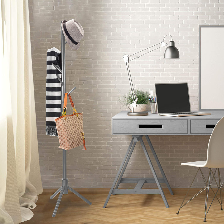 Brayden Studio Alexsi Solid Wood Free-standing 6 - Hook Coat Stand ...