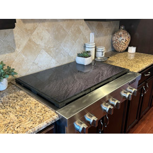 Festive Fit Home Black Slate Style Tempered Glass Cooktop Cover for Gas ...