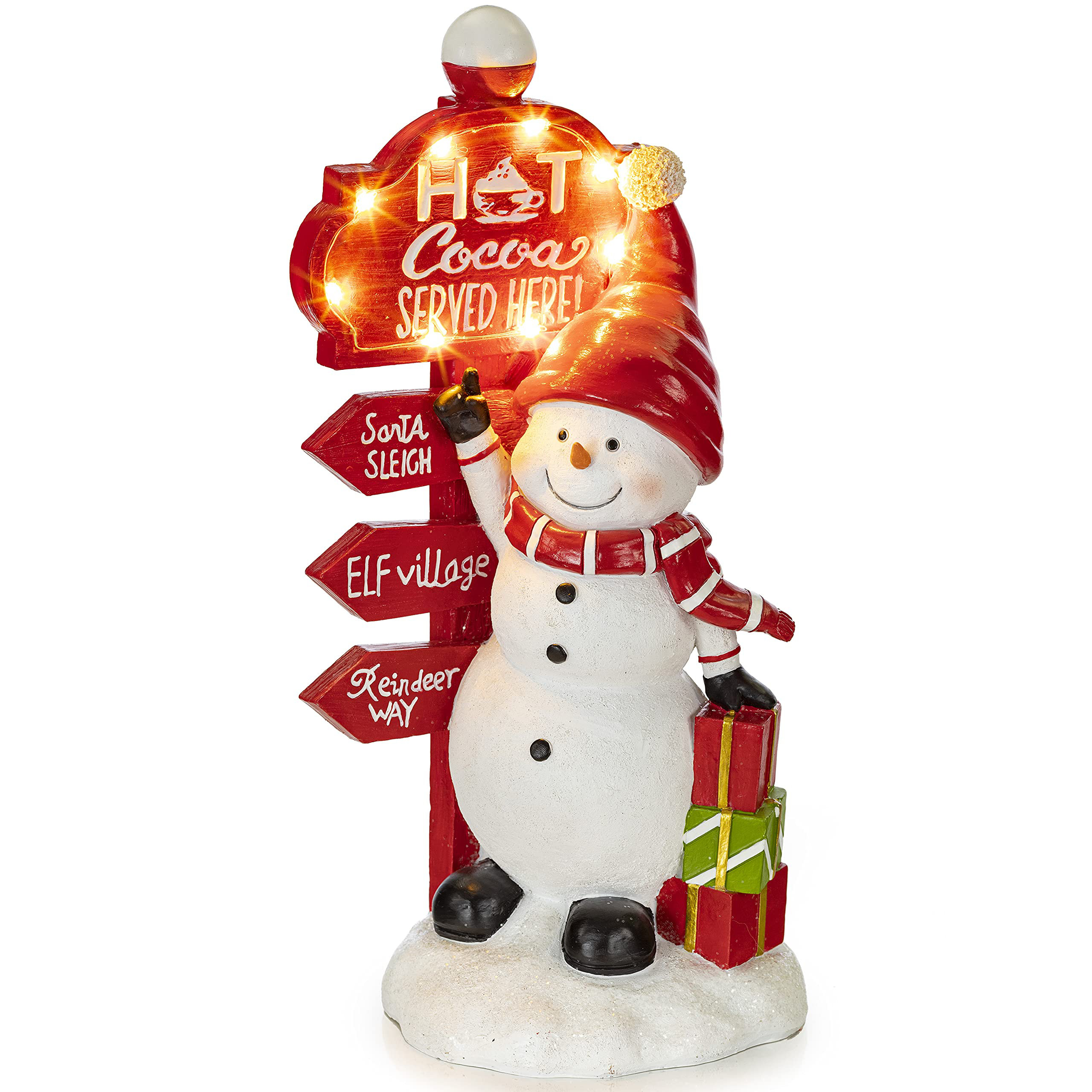 The Holiday Aisle® Christmas Snowman Decor With Hot Cocoa Signpost ...