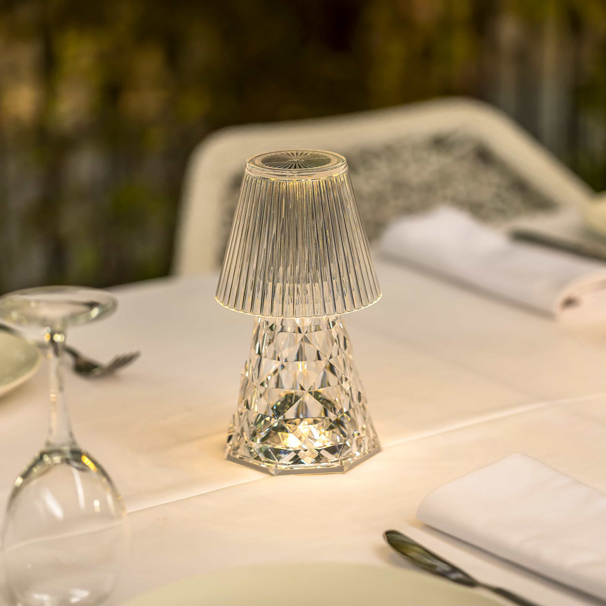 NewGarden 8'' Battery Powered Integrated LED Outdoor Table or Shower ...