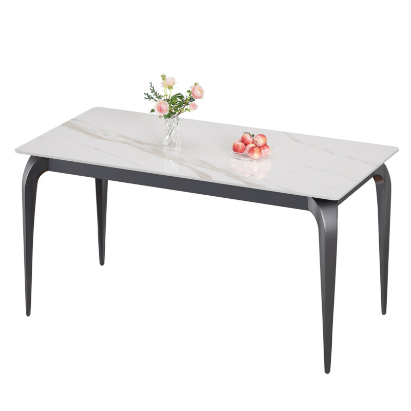 Wrought Studio Slate Dining Table, 55-Inch Marble Sintered Stone ...