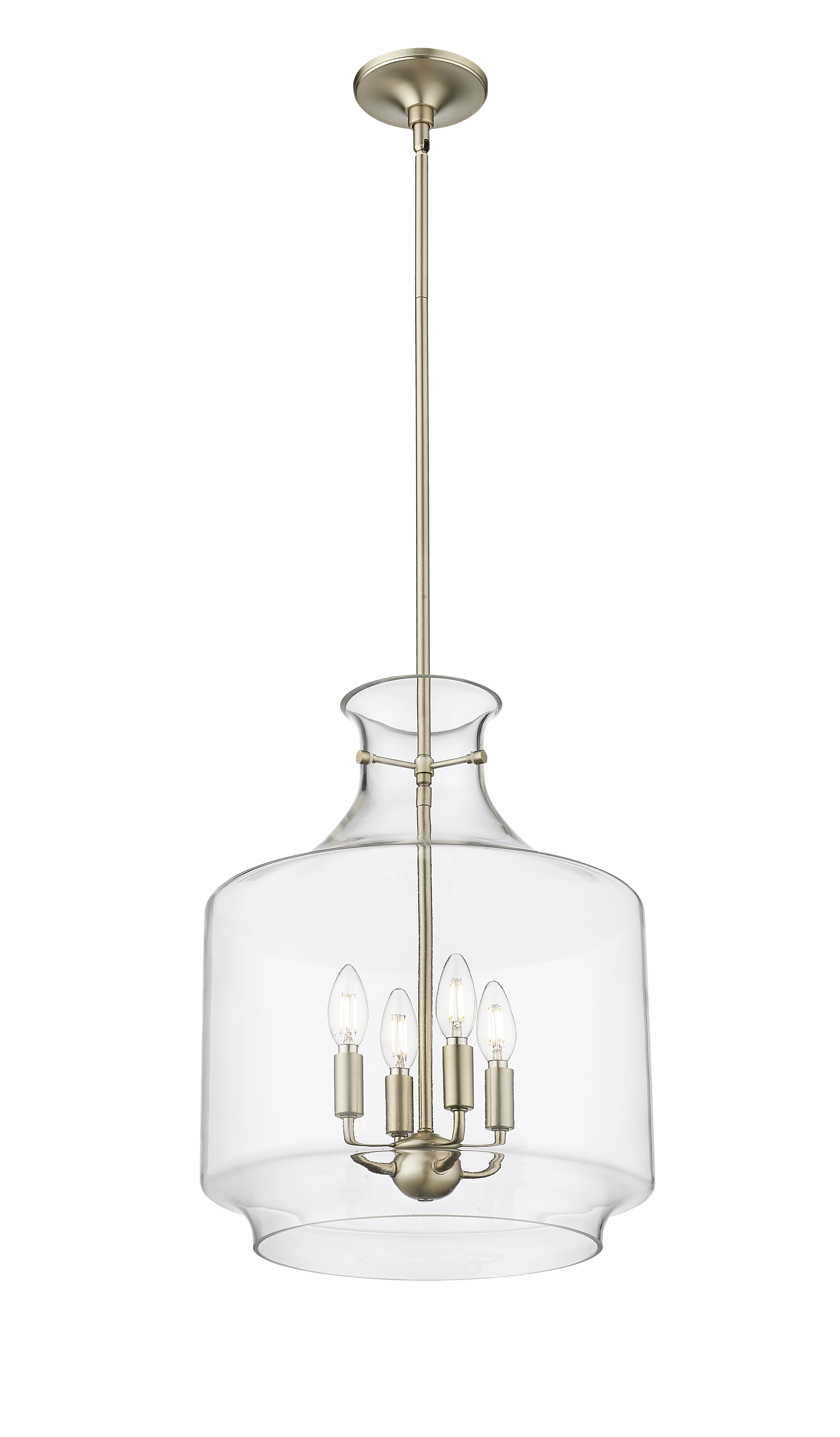 Ivy Bronx Rigell 4 Light Pendant Light in Modern Gold with Clear Glass ...