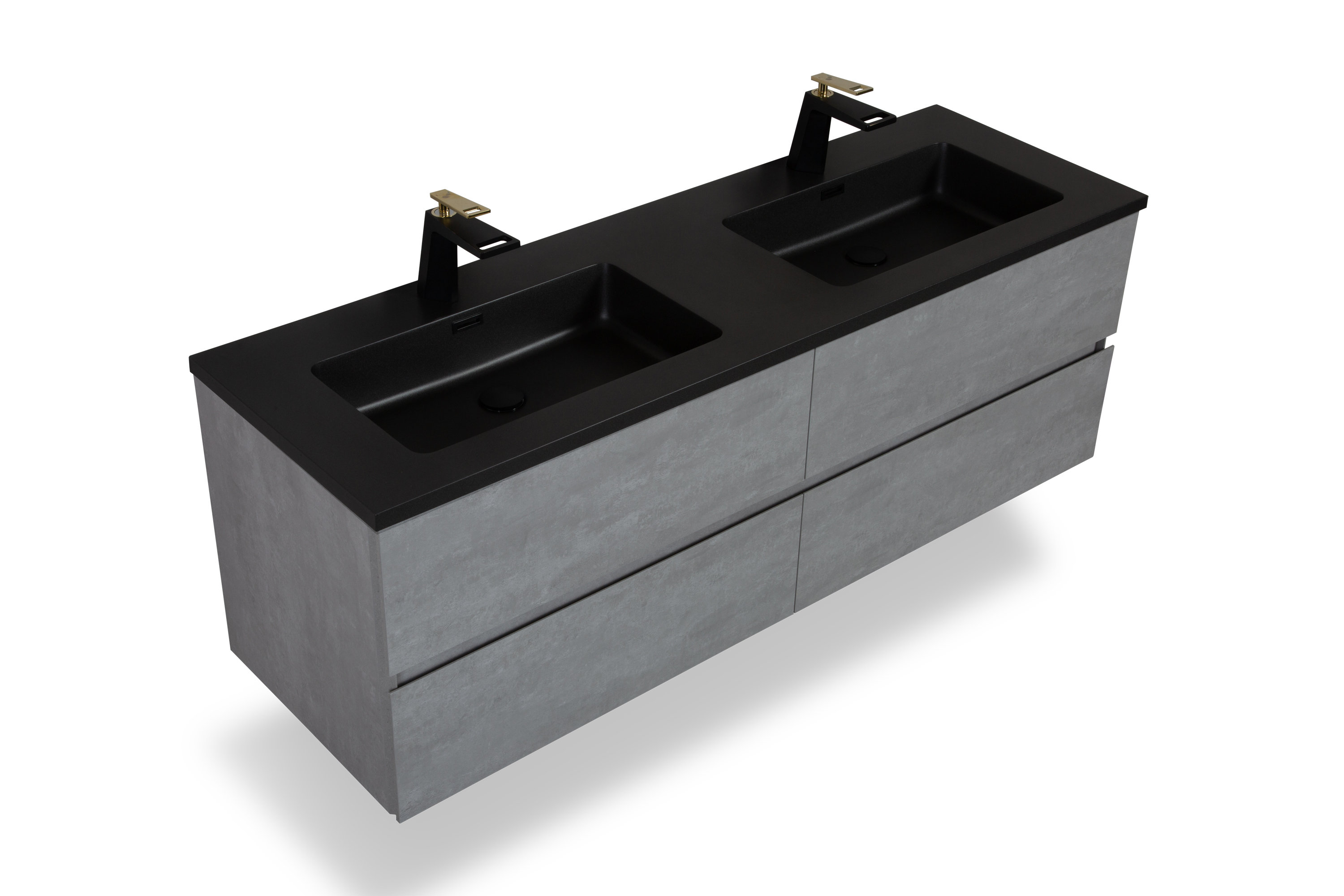 Latitude Run® Alma-Edi 59 Inch Vanity With A Integrated Black Double ...
