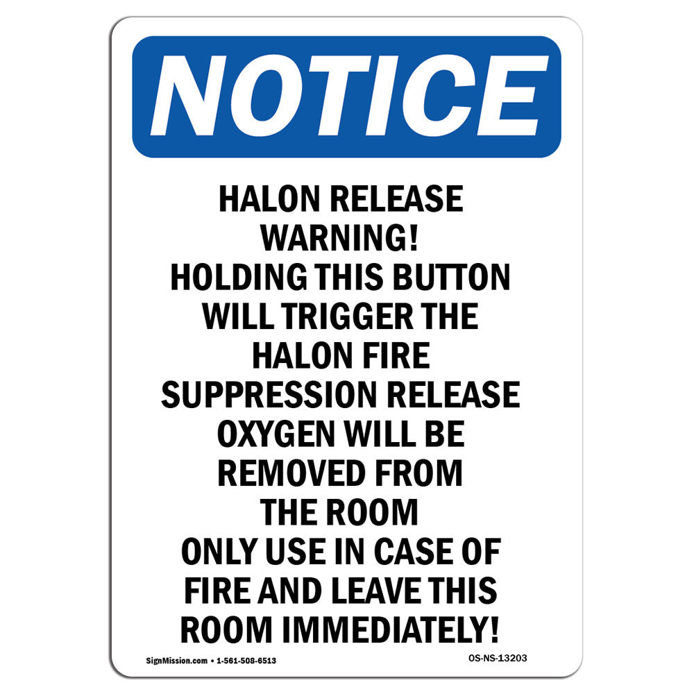 SignMission Halon Release Warning! Holding Sign | Wayfair