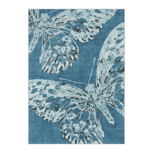 Astoria GrandButterfly Washable Rug Modern Non-Slip Area Bug Rugs ...