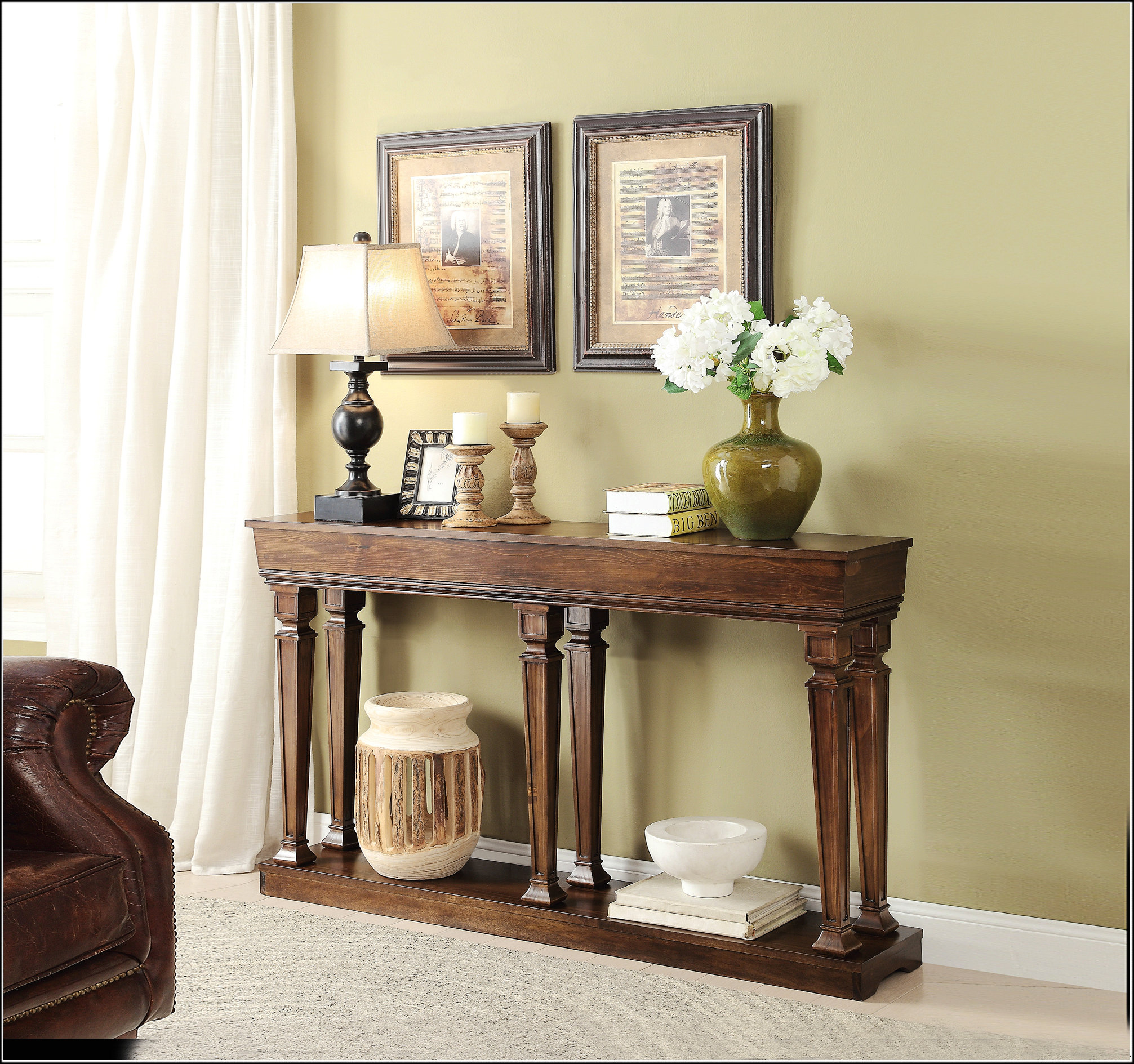 Darby Home Co Graceful Garrison Oak Console Table For Stylish Interiors ...