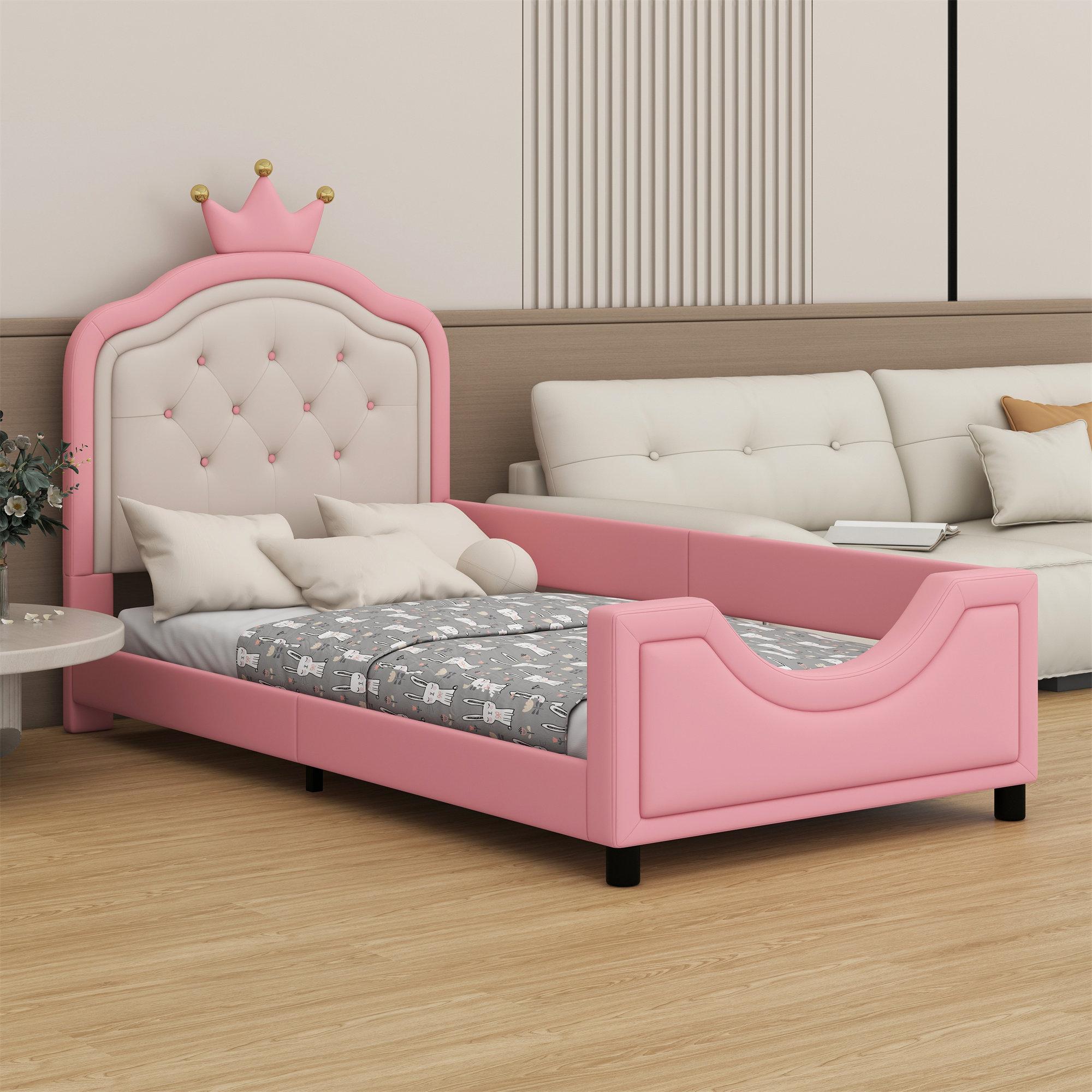 Gemma Violet Cute Princess Upholstered Daybed Low To The Ground Design ...