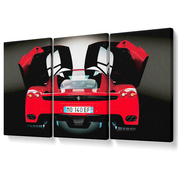 Brayden Studio Ferrari Rear Bat Winged Doors Red - 3 Piece Wrapped ...