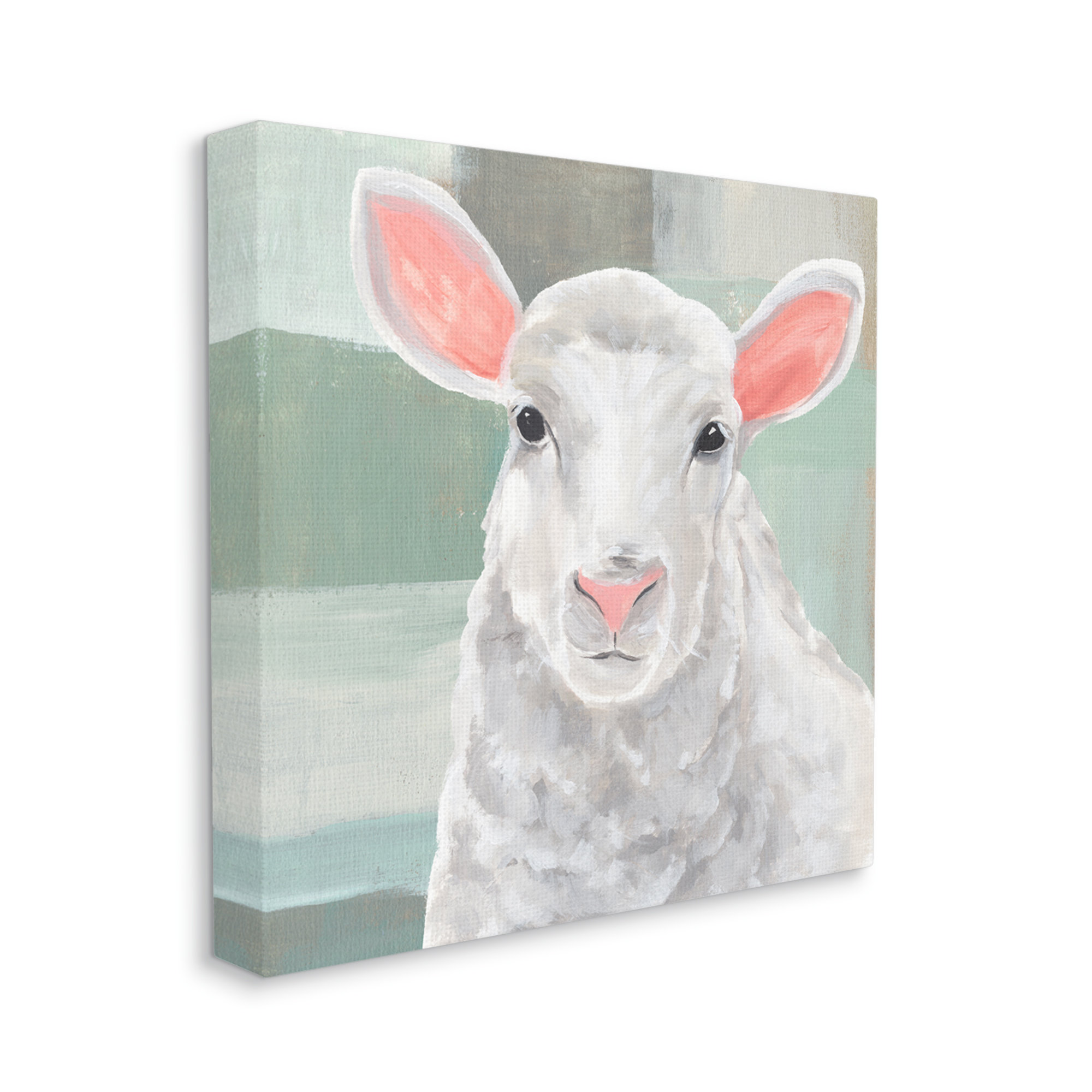 August Grove® Happy Lamb Portrait On Canvas by Annie Warren Print | Wayfair
