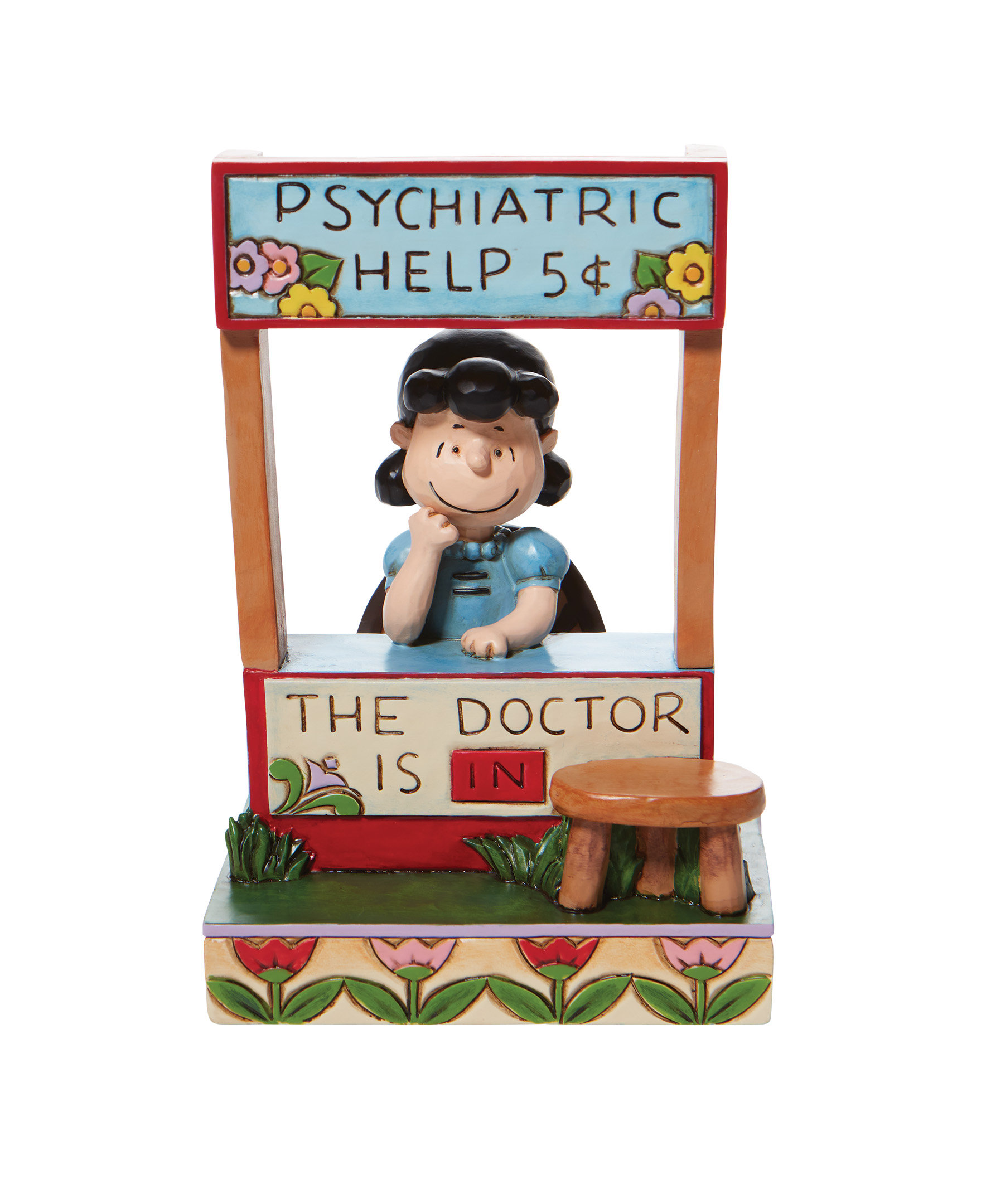 Jim Shore Peanuts Lucy at Psychiatric Booth | Wayfair