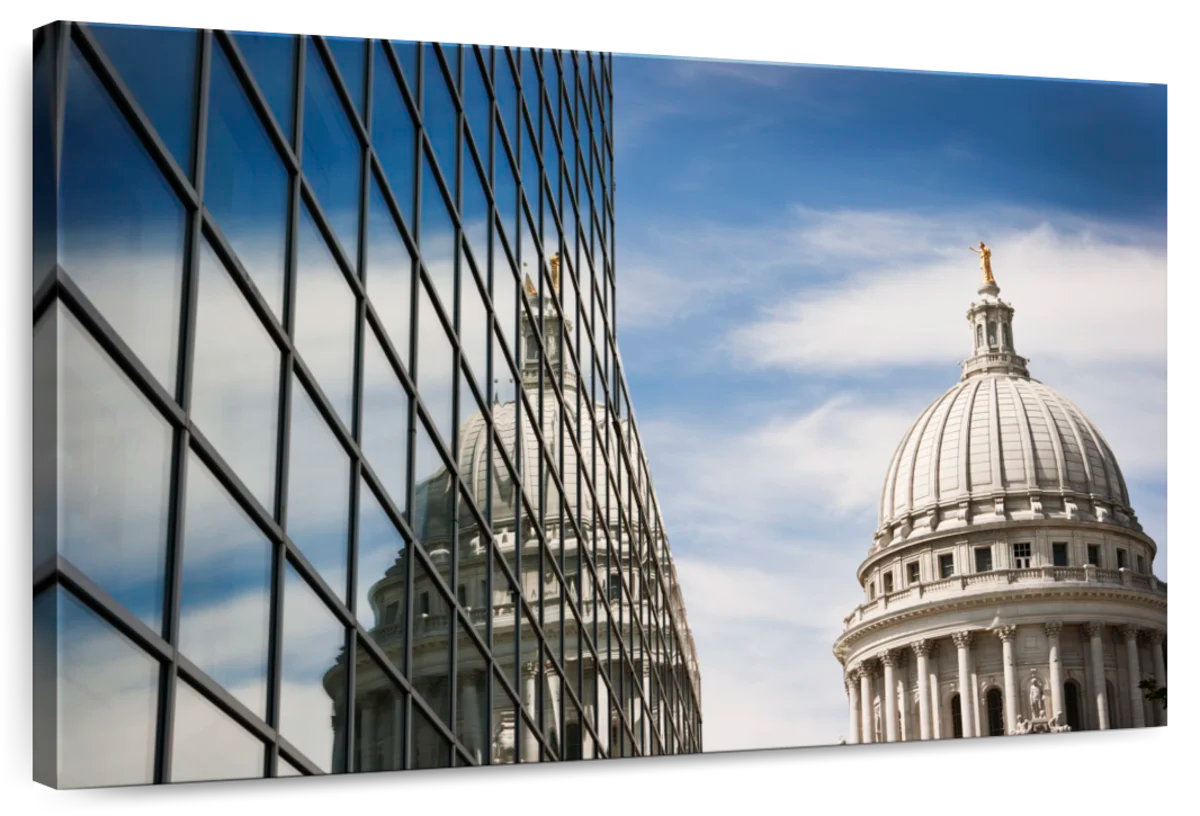 Ebern Designs Lilie Wisconsin Capitol Dome Reflection | Wayfair