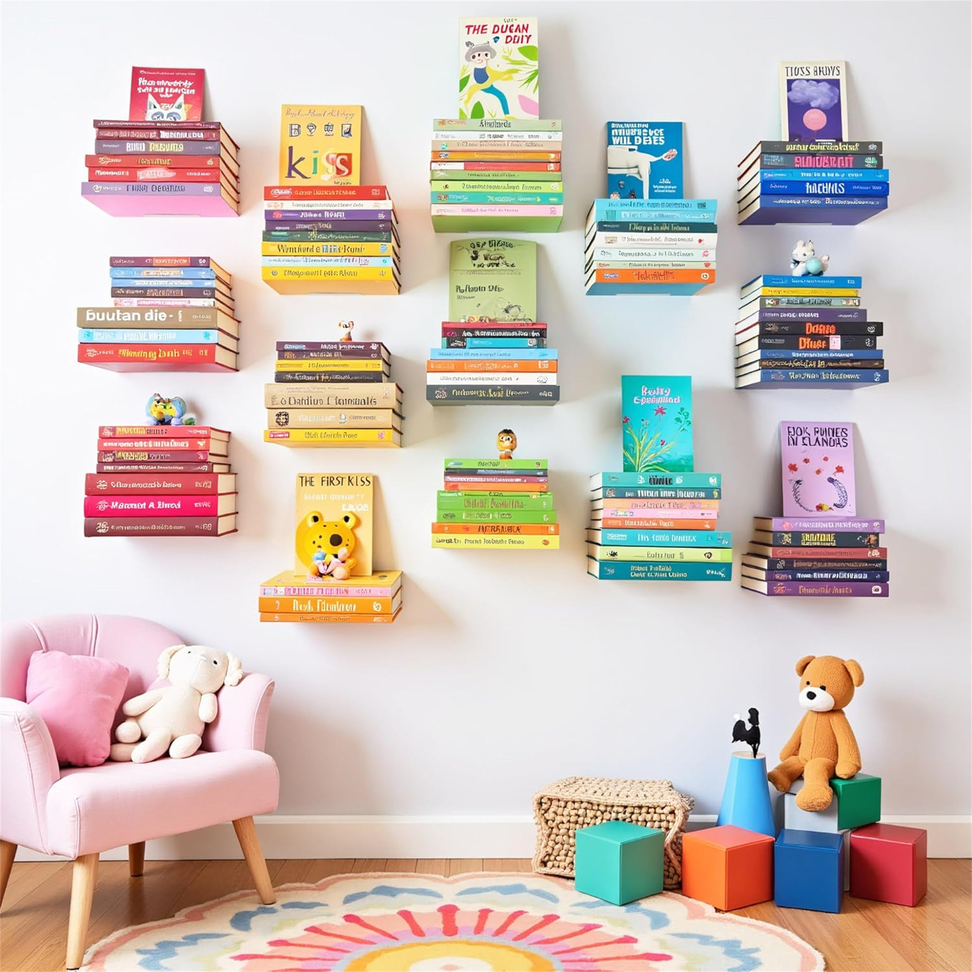 Rebrilliant Floating Invisible Bookshelves, Wall-Mounted Aluminum Set ...