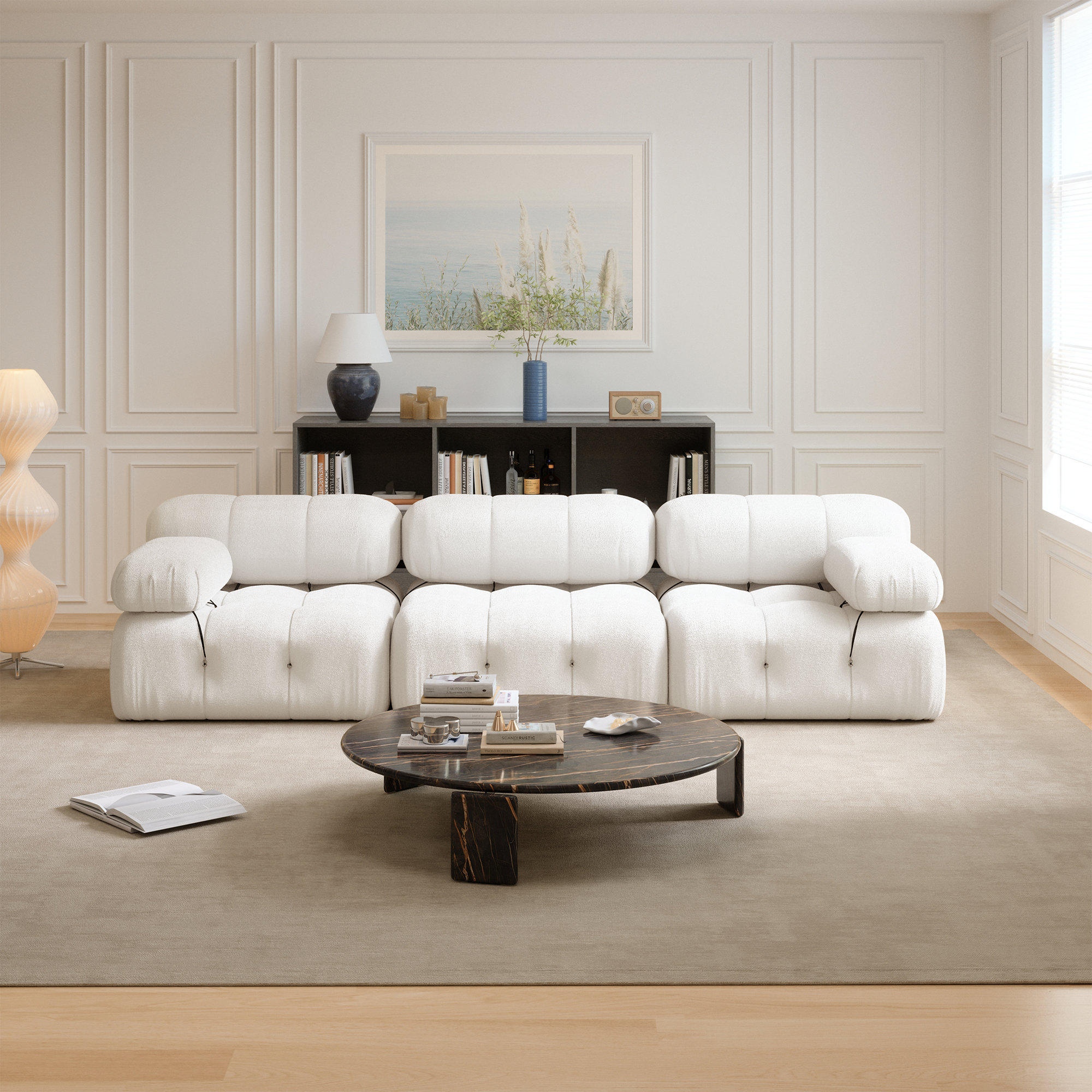 Latitude Run® Quamarion 111'' Upholstered Sofa, Modular Sectioanl Sofa ...