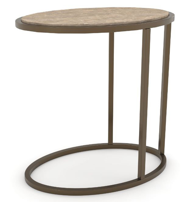 Latitude Run® Modern Chairside Table with Wooden Surface and Metal Base ...