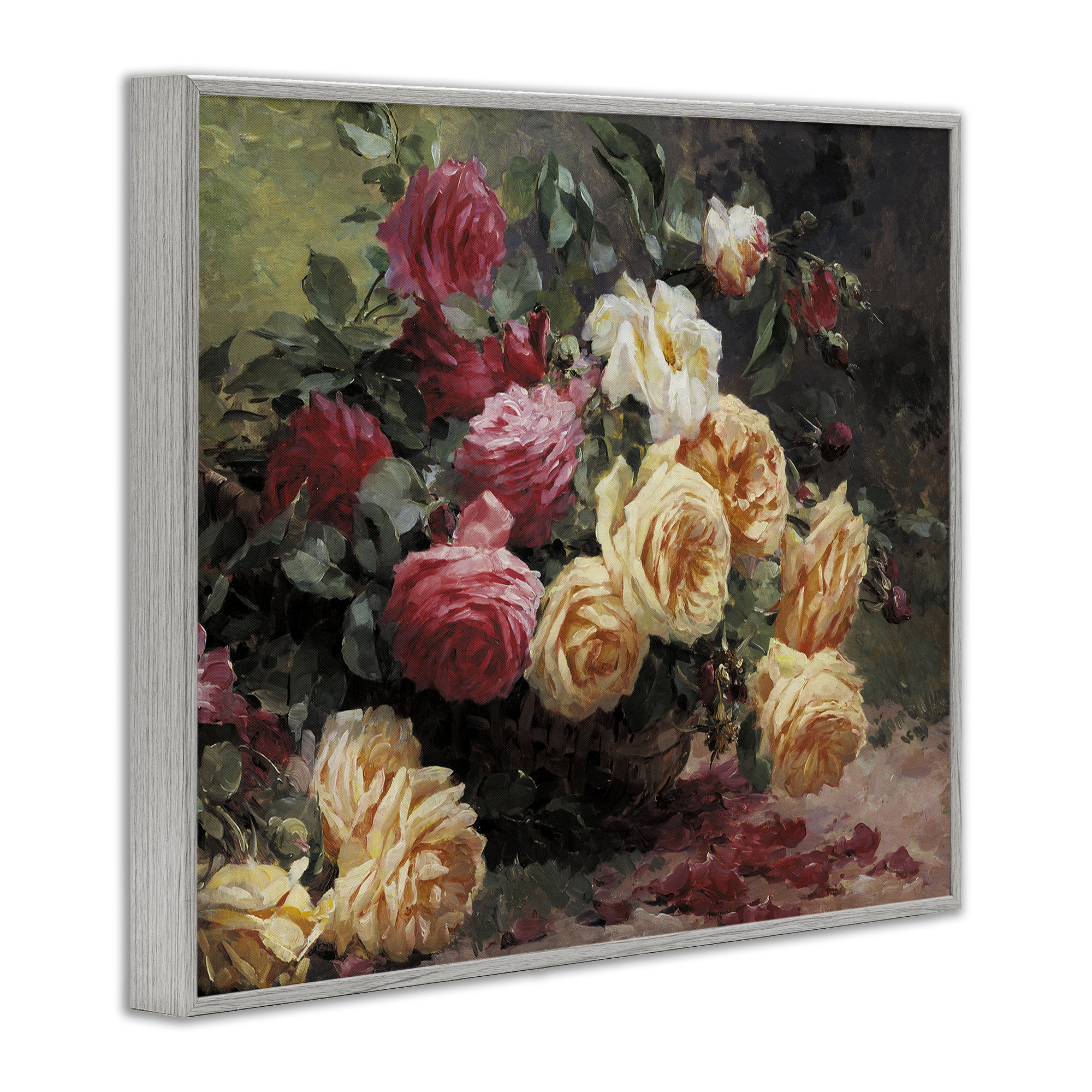 Fleur De Lis Living Vintages Roses Still Life Framed Giclee Art by ...