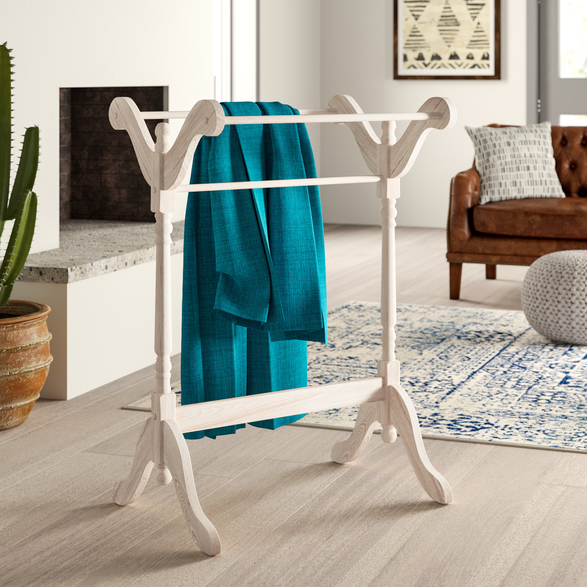 Mistana™ Lynn 39.5'' Wooden Blanket/Quilt Rack & Reviews | Wayfair