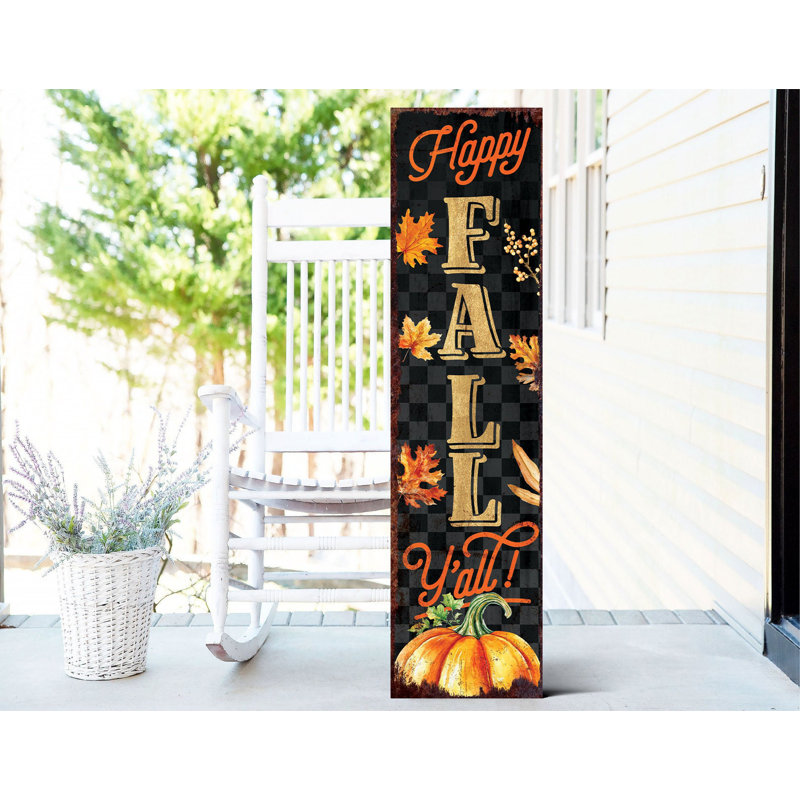 The Holiday Aisle® Happy Fall Y'all Door Mural | Wayfair