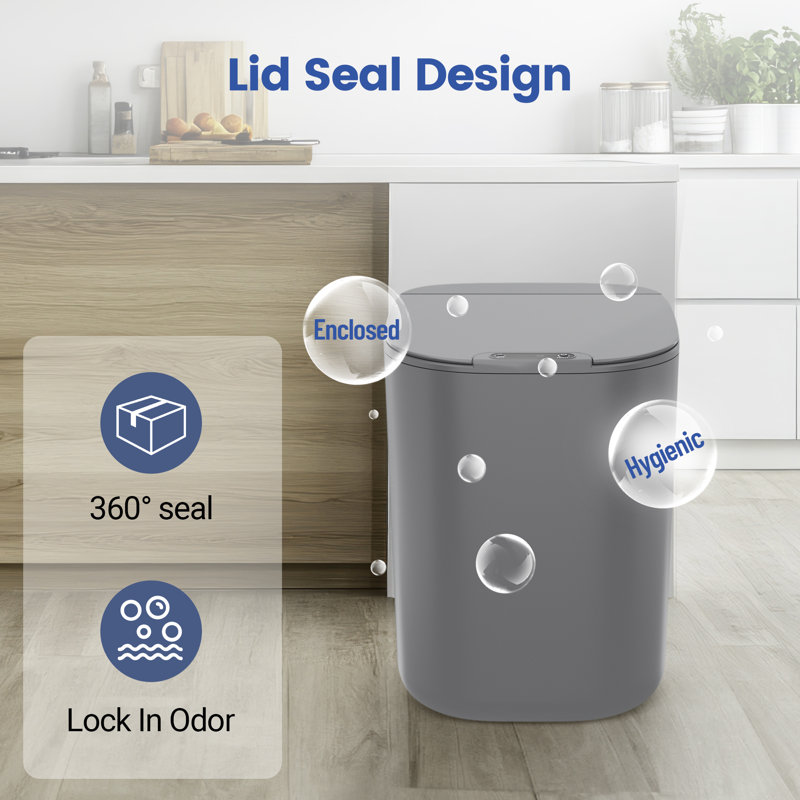 locking trash can bathroom