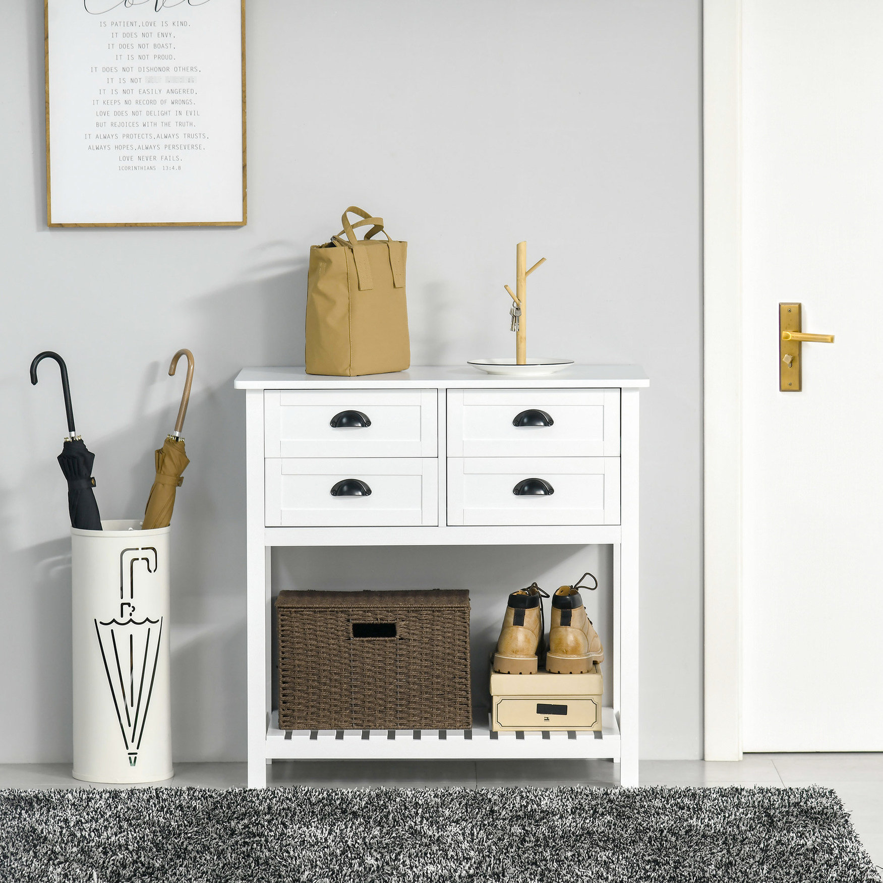 Highland Dunes Buffet Storage Cabinet For Kitchen - 4 Drawers And ...