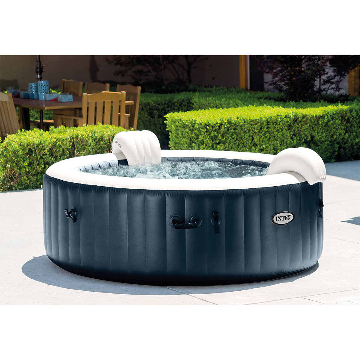 Intex 6 Person Pop Up Hot Tub Bundled W/ Purespa Slip-Resistant Seats ...