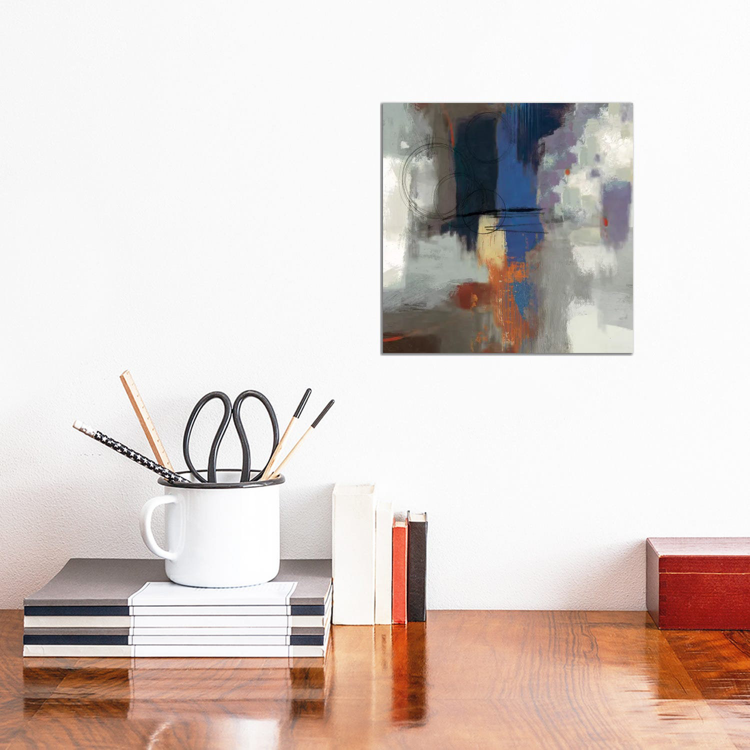 Metro Lane Indigo Touch I - Wrapped Canvas Painting | Wayfair.co.uk