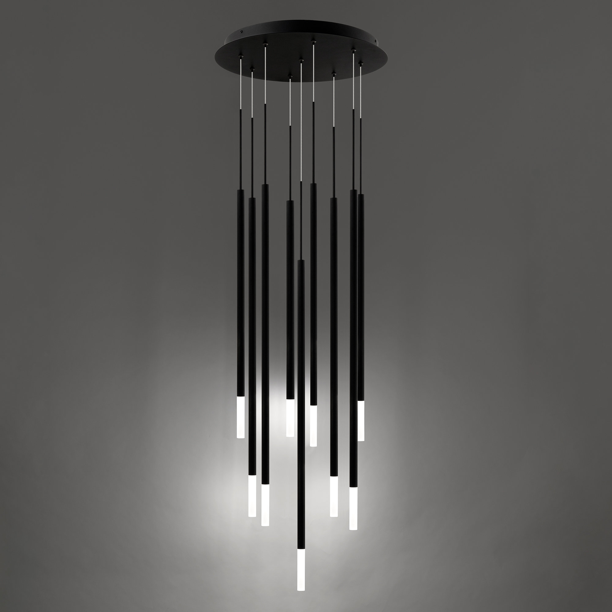 dweLED Viggo Round 9 - Light Black LED Pendant | Wayfair