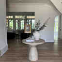 AllModern Saria Reclaimed Pine Round Modern Hourglass Bistro Dining ...