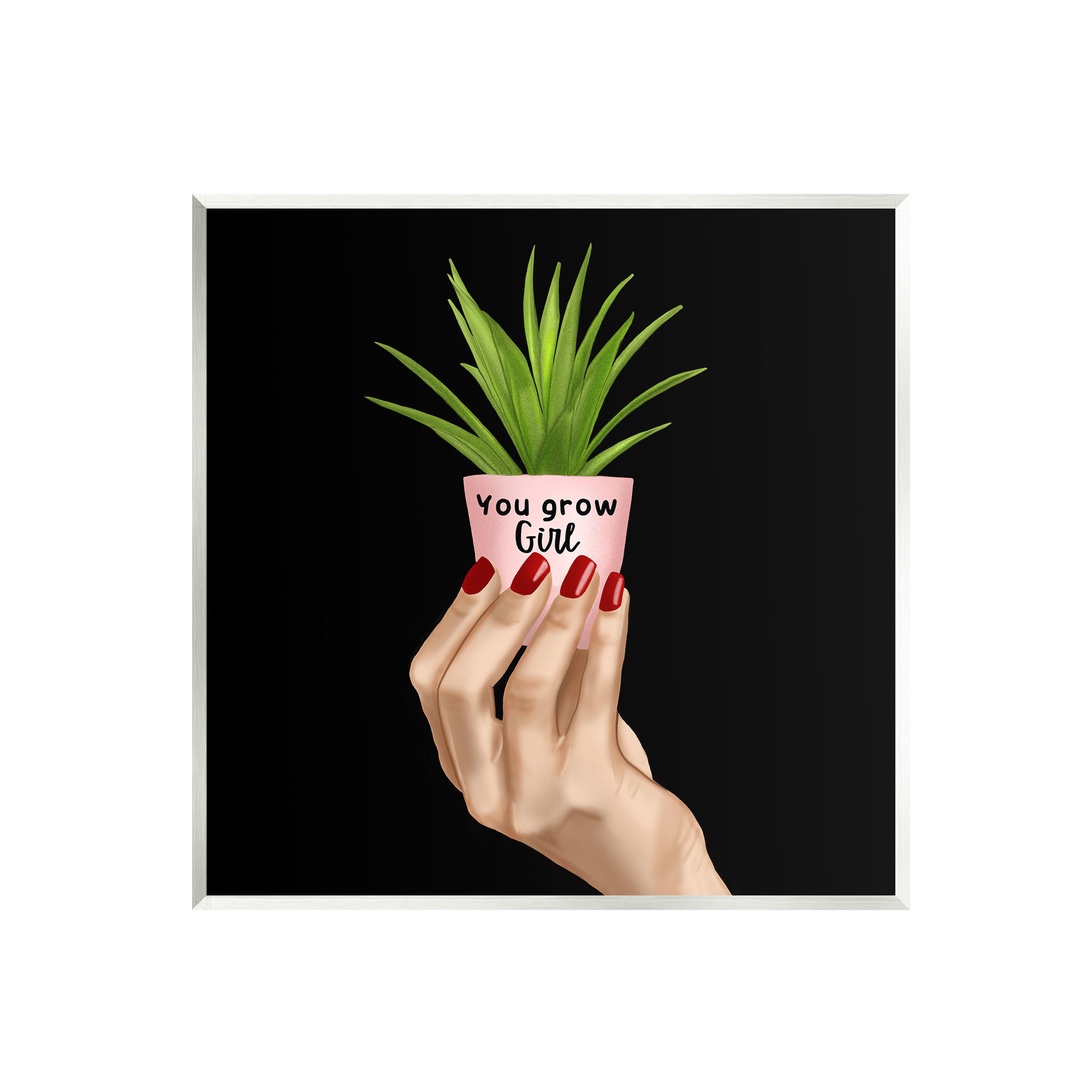 Stupell Industries Ba-741-Wood You Grow Girl Plant by Saba Rauf | Wayfair