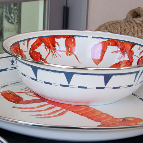 Golden Rabbit Lobster Enamel Bowl | Birch Lane