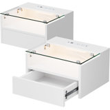 Glass Top Nightstands You'll Love | Wayfair