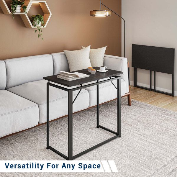 Ebern Designs 31.5” Folding Desk For Small Spaces, No Assembly Required ...