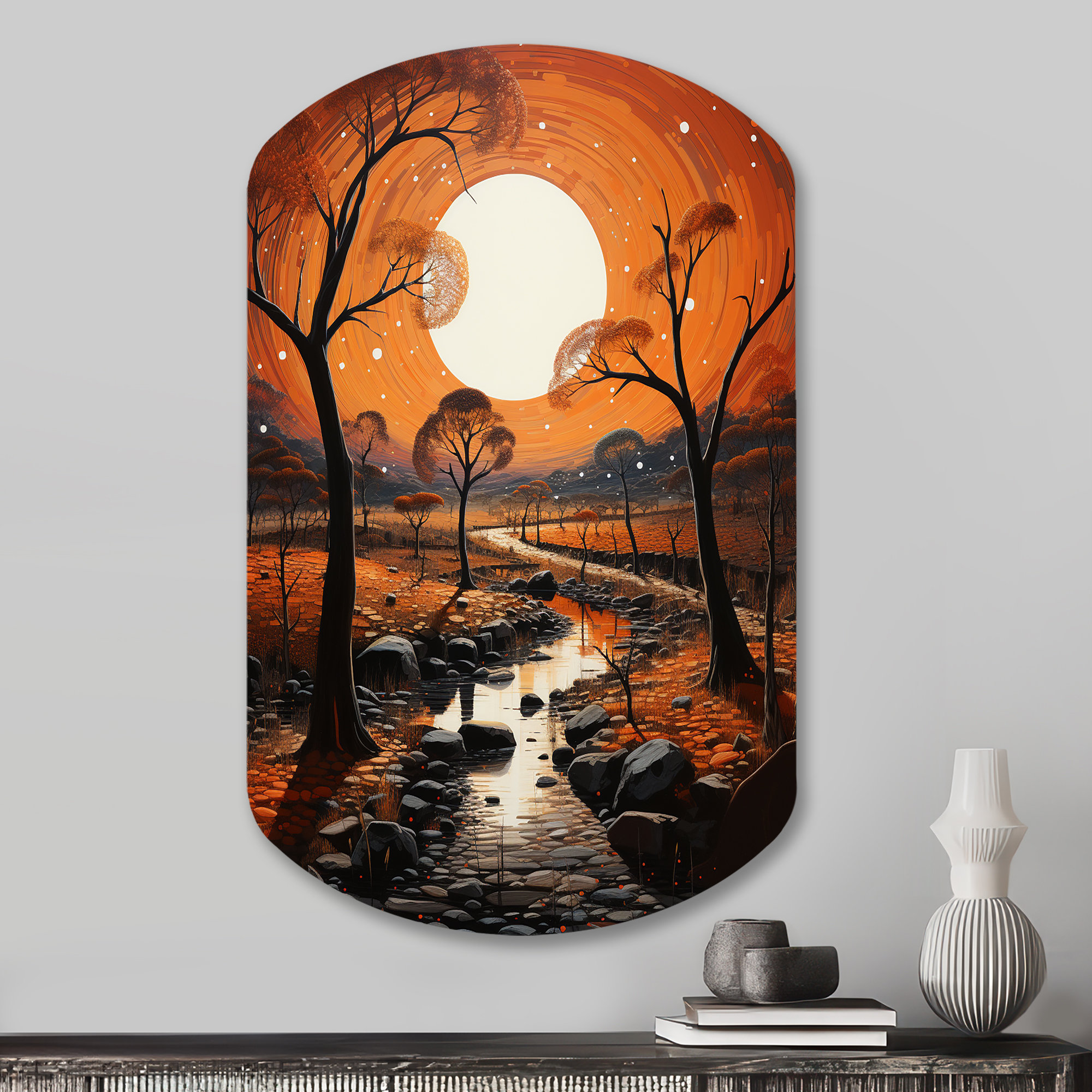 Design Art Africa Art Night Mirage I - Cylinder African Art Metal Wall ...