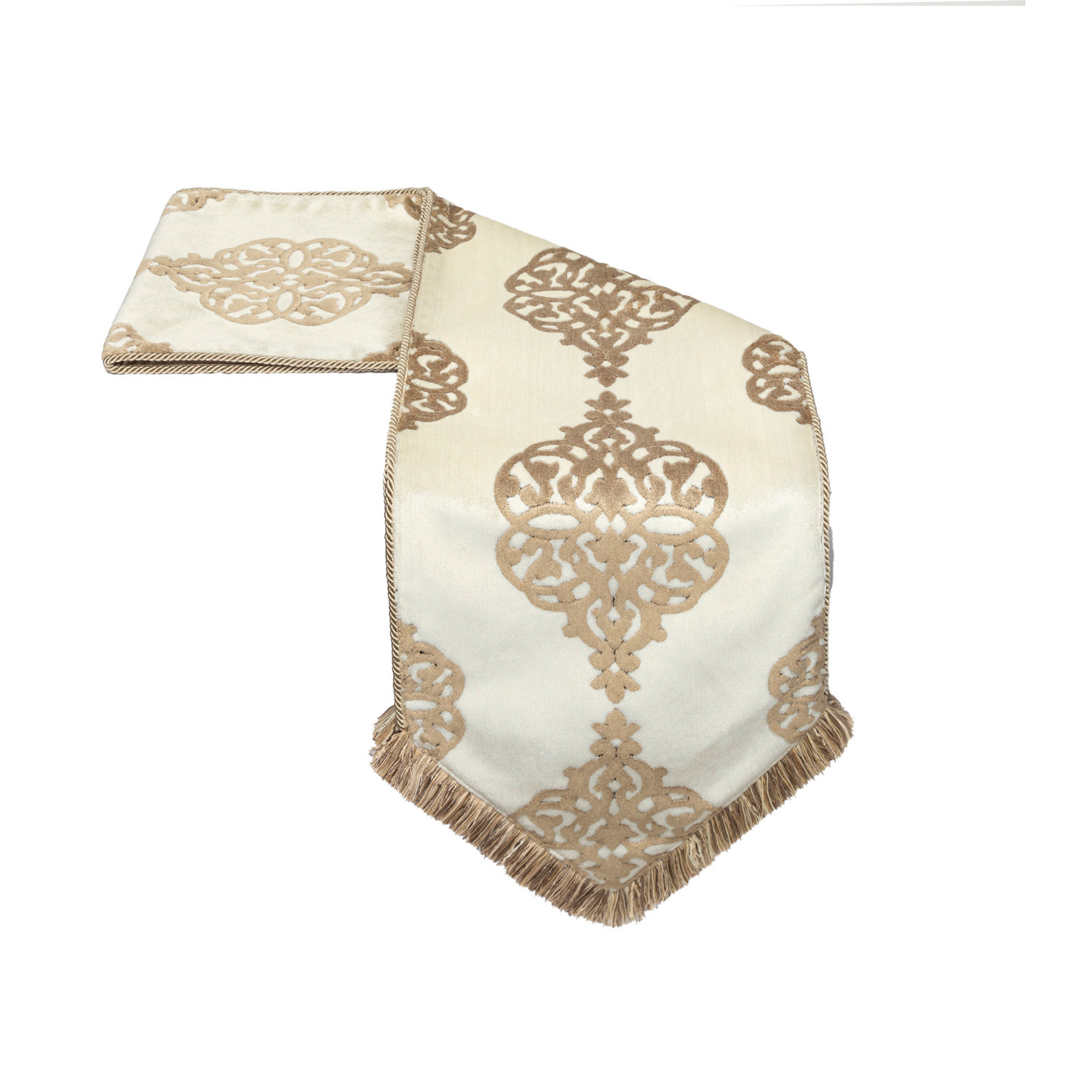 Rosdorf Park Mackinzie Luxury Medallion, European Cut Velvet Table ...