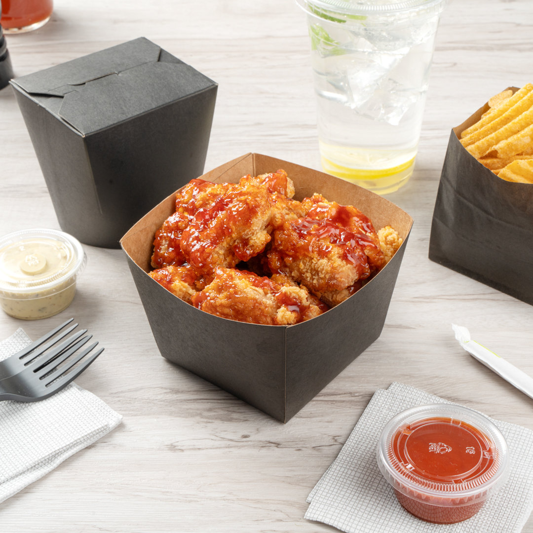 Restaurantware-Bio Tek 5.3 x 3.3 Inch Popcorn Boxes, 200 Square Mini ...