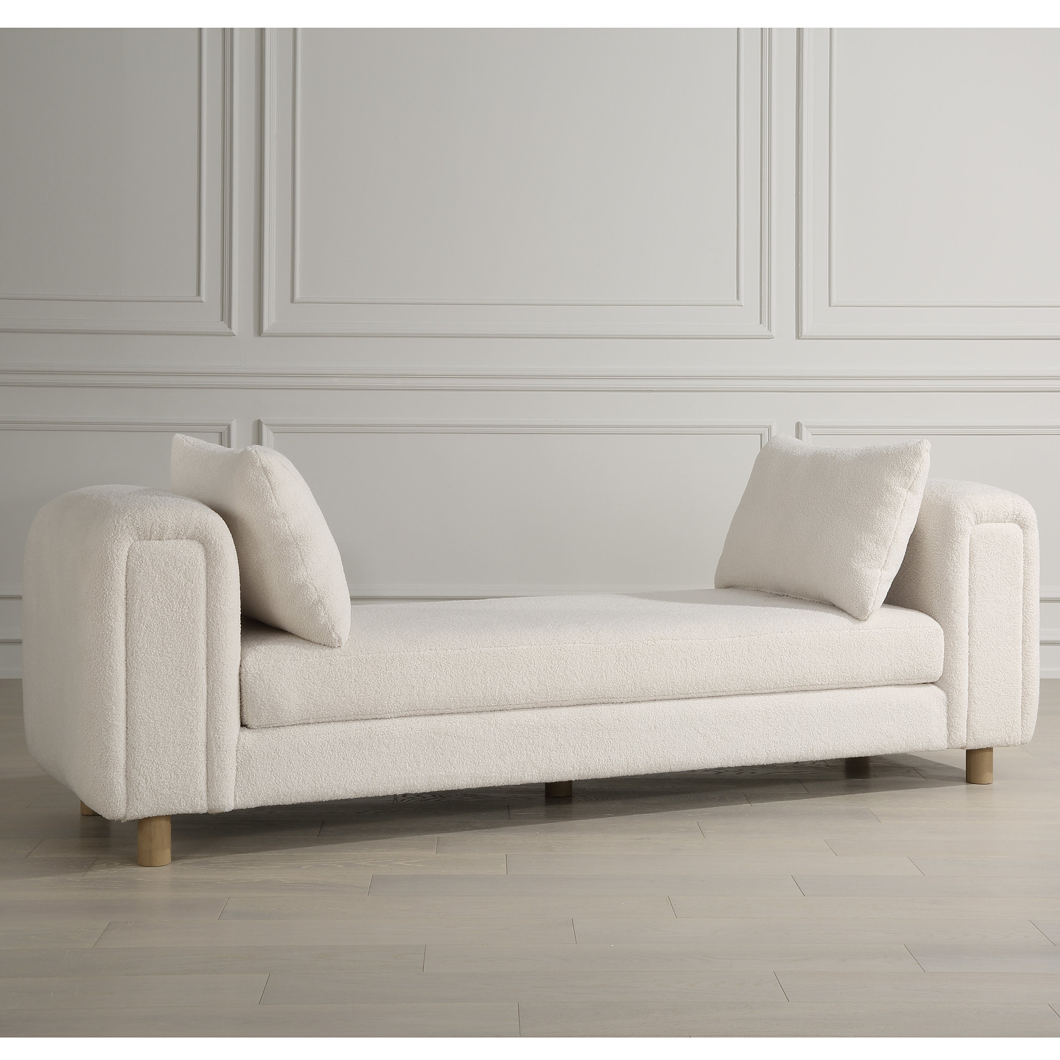 Hokku Designs Helmuth Oversized Ivory Bench | Wayfair