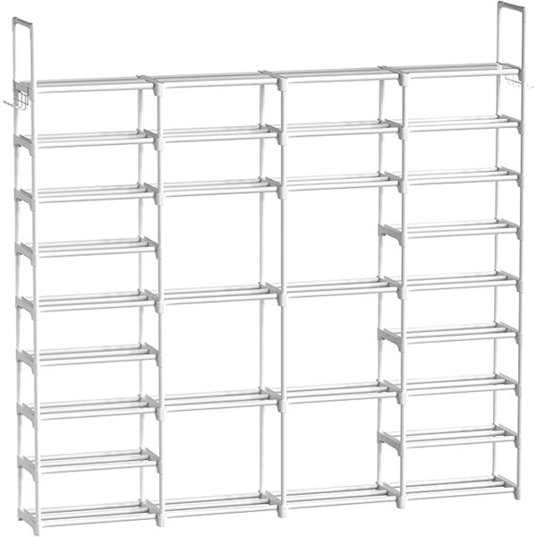 Rebrilliant 4 Row 9 Tiers Extra Large Shoe Rack 72-80 Pairs Big Tall ...