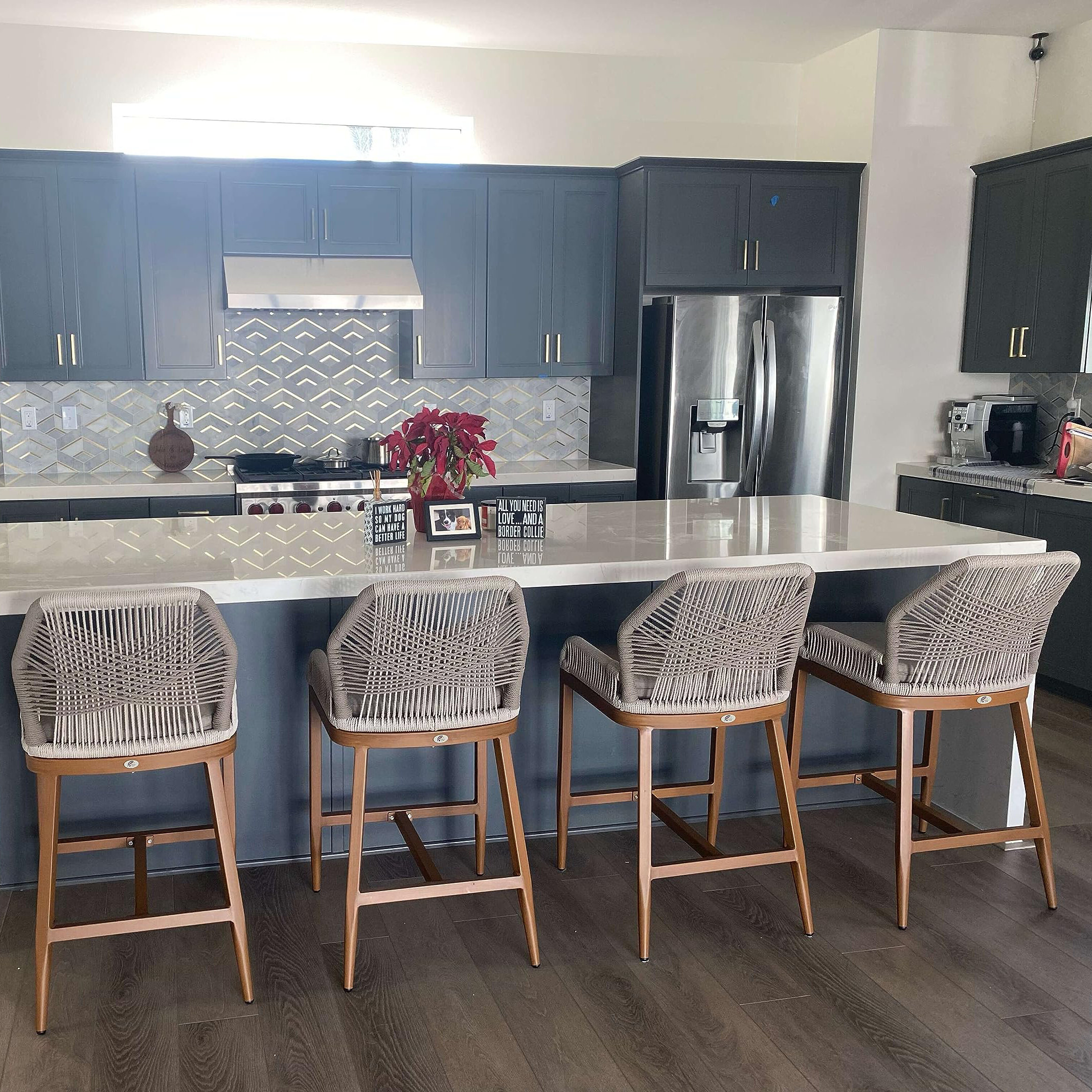 George Oliver Drennon George Oliver Counter Height Bar Stools Set Of 4 ...