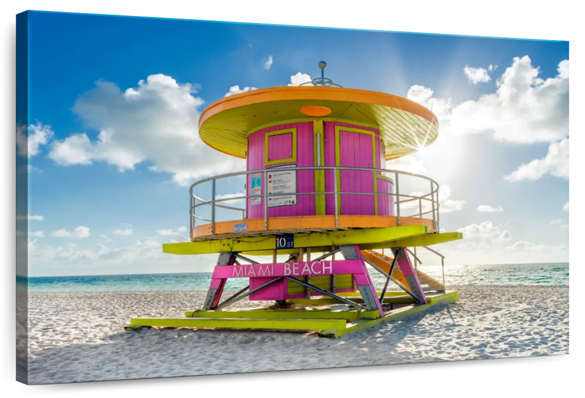 Ebern Designs Kavia Miami Beach Lifeguard House In Pink | Wayfair