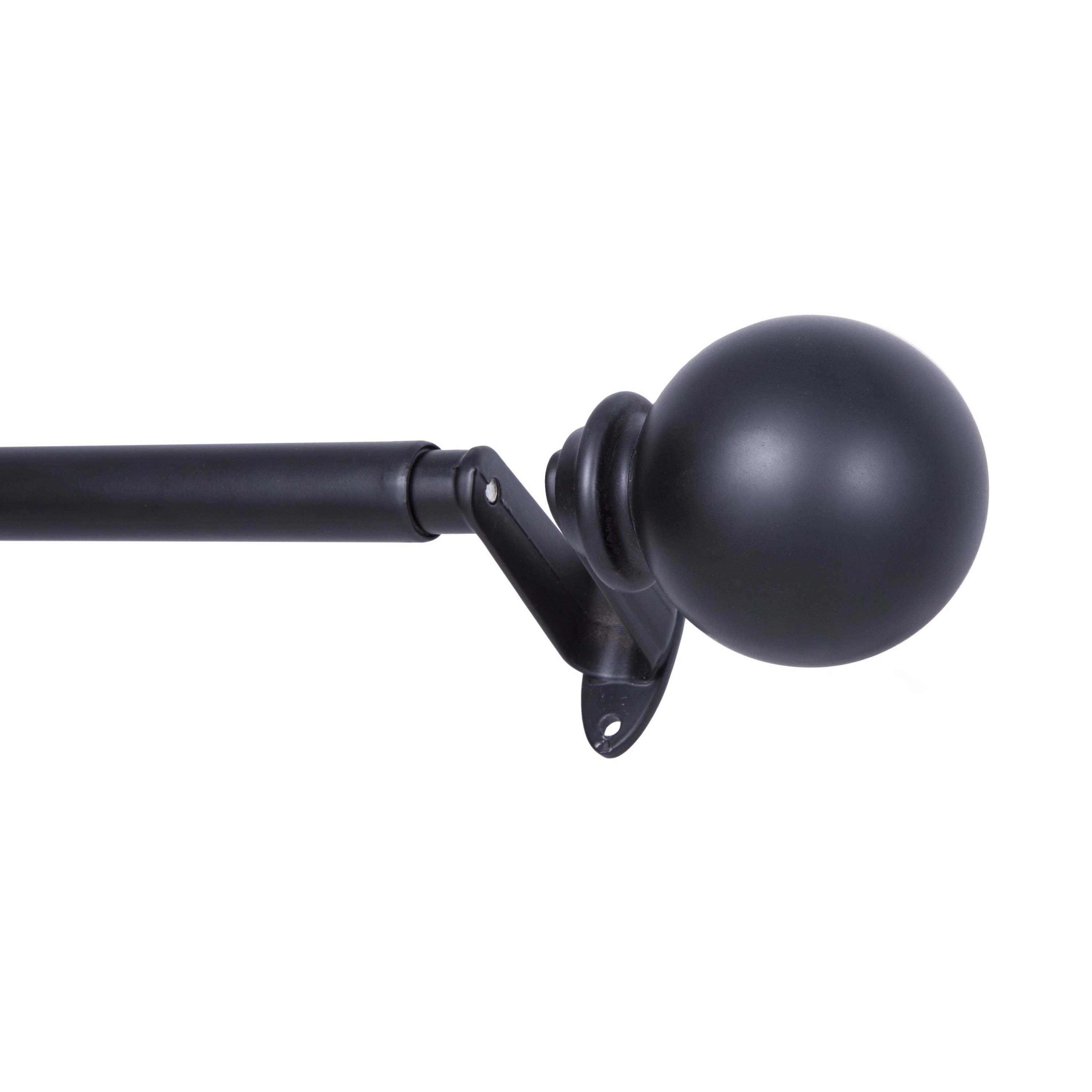 Sun Zero Philip Ball End Blackout Wrap Around Curtain Rod, Adjustable ...