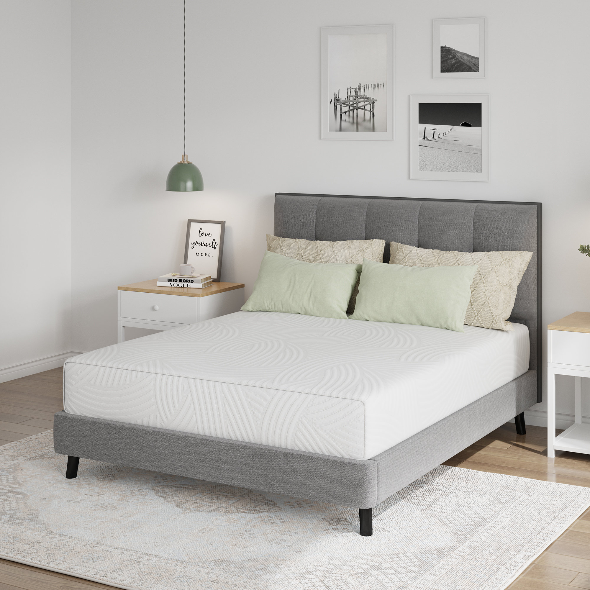 Alwyn Home Chelchowska Firm Charcoal Infused Memory Foam Mattress ...