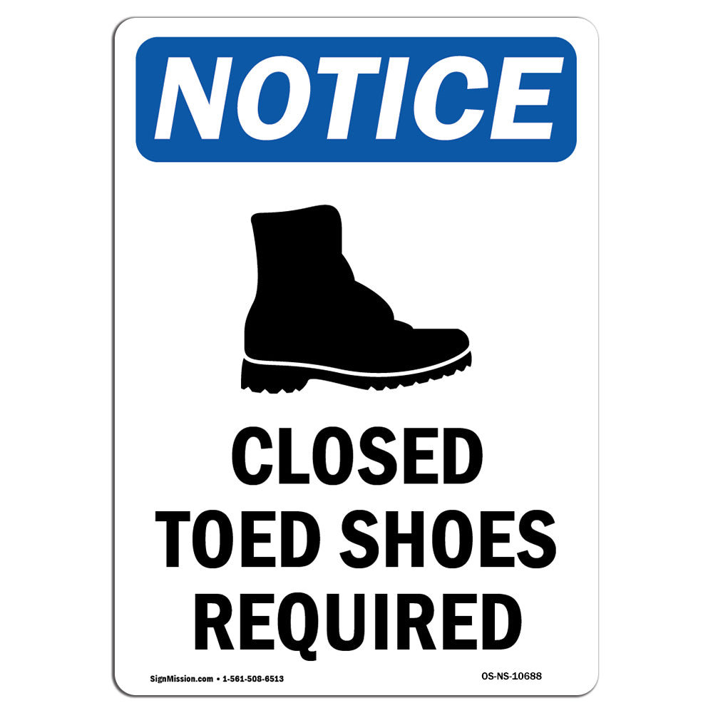 SignMission Closed Toed Shoes Required Sign | Wayfair