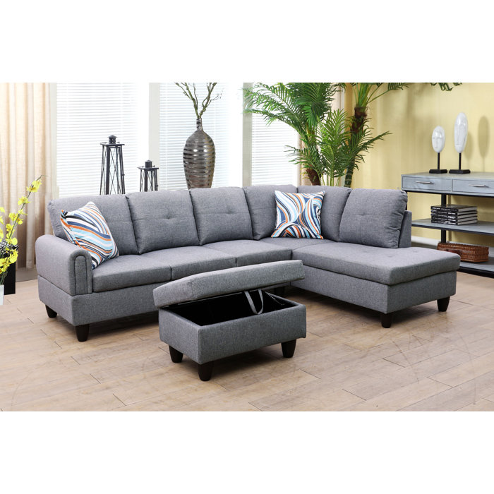 Latitude Run® Jacksmith 3 - Piece Upholstered Sectional & Reviews | Wayfair