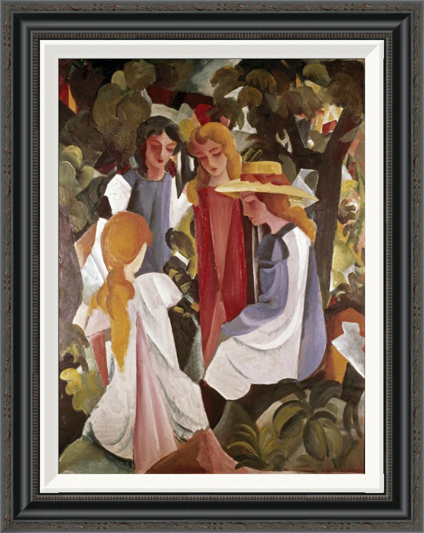 Global Gallery 'Four Girls' by August Macke Framed Painting Print | Wayfair