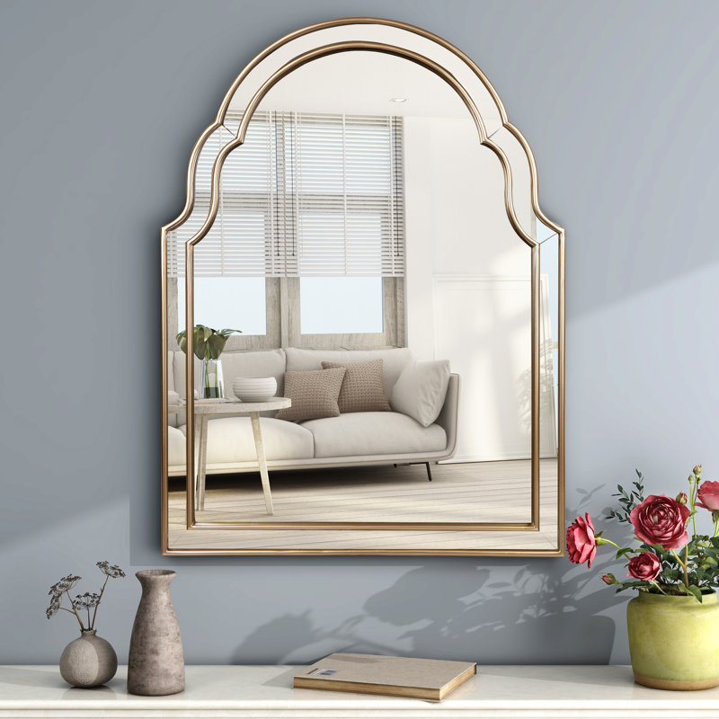 House of Hampton® Euri Arch Antique Gold Wall Mirror for Wall Decor ...
