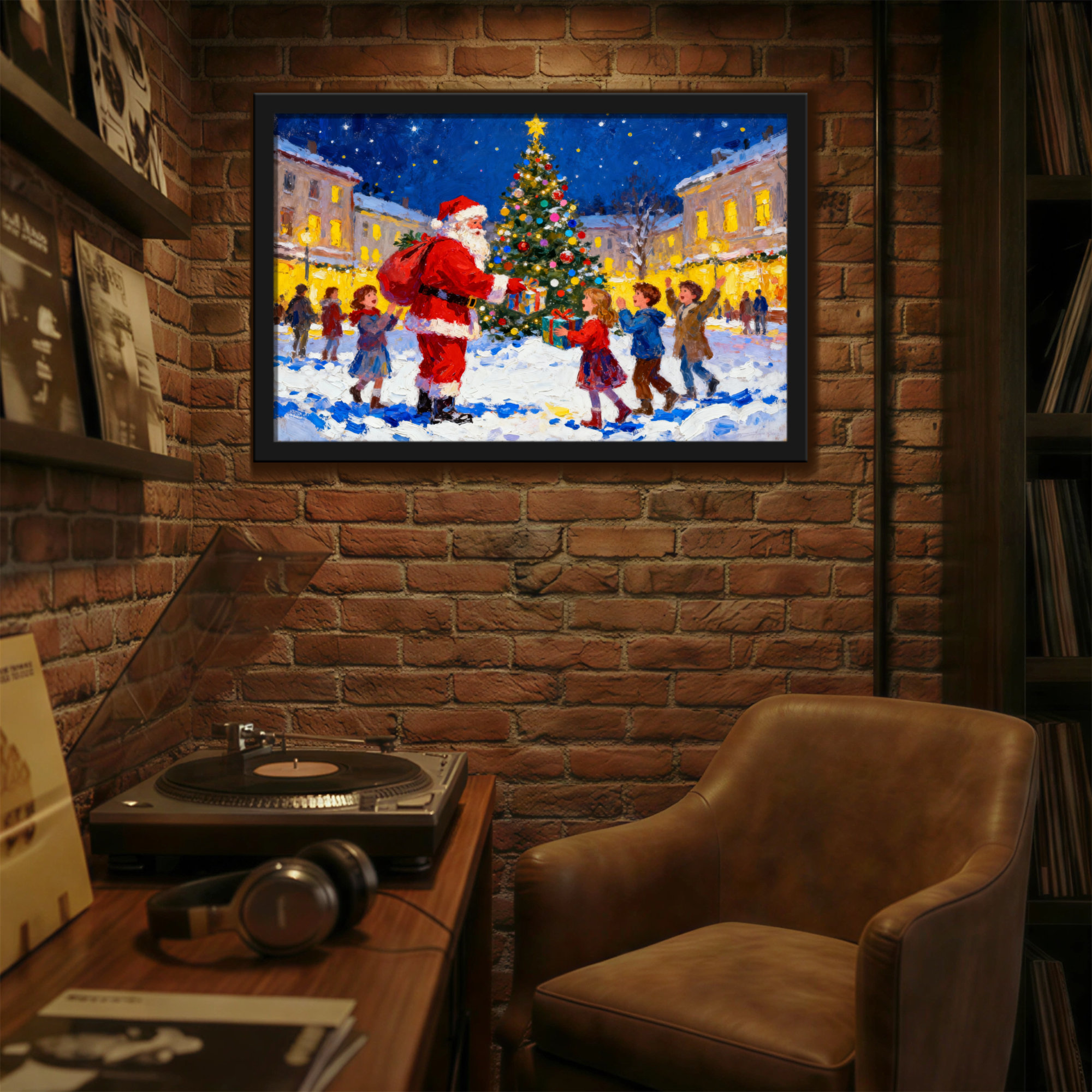 Red Barrel Studio Christmas Santa Claus With Children And Christmas ...