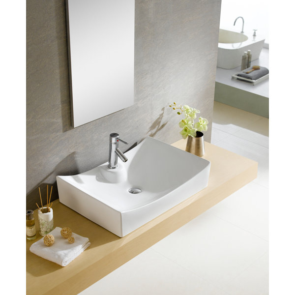 Fine Fixtures Modern Ceramic Rectangular Vessel Bathroom Sink & Reviews ...