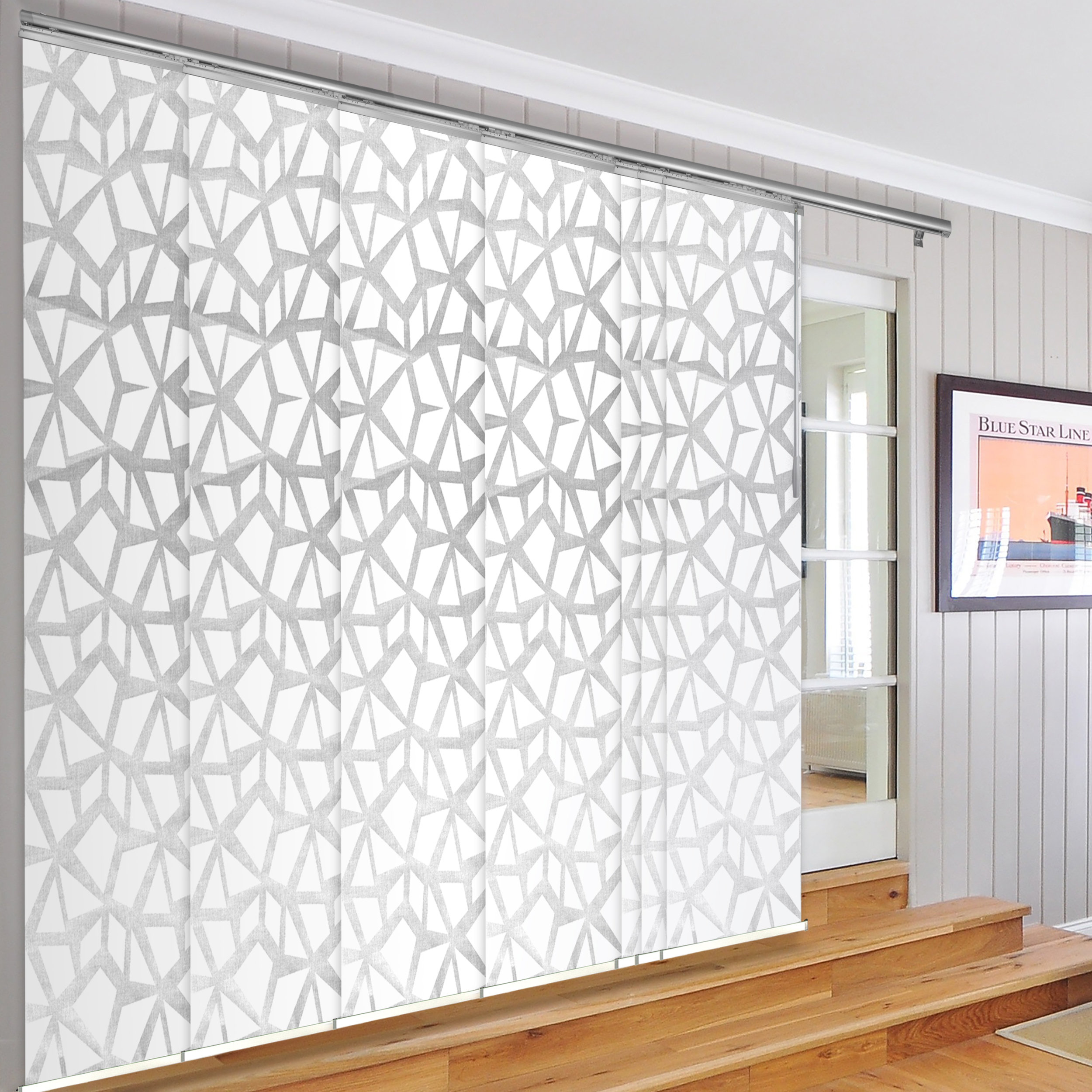 Rod Desyne Shattered 7-Panel Single Rail Panel Track Extendable 110 ...