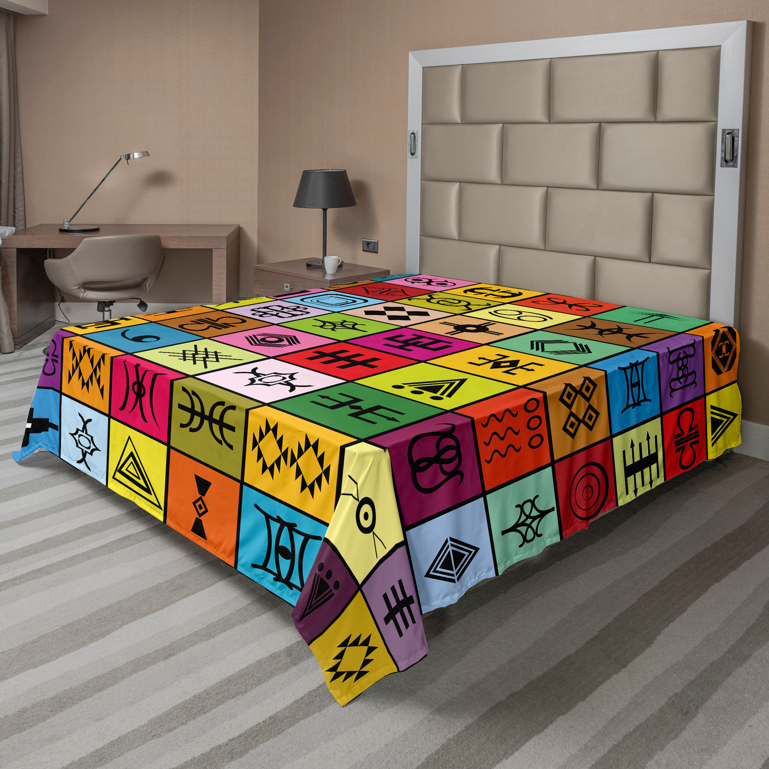 Ambesonne Tribal Top Flat Sheet Aboriginal Prehistoric Multicolor | Wayfair