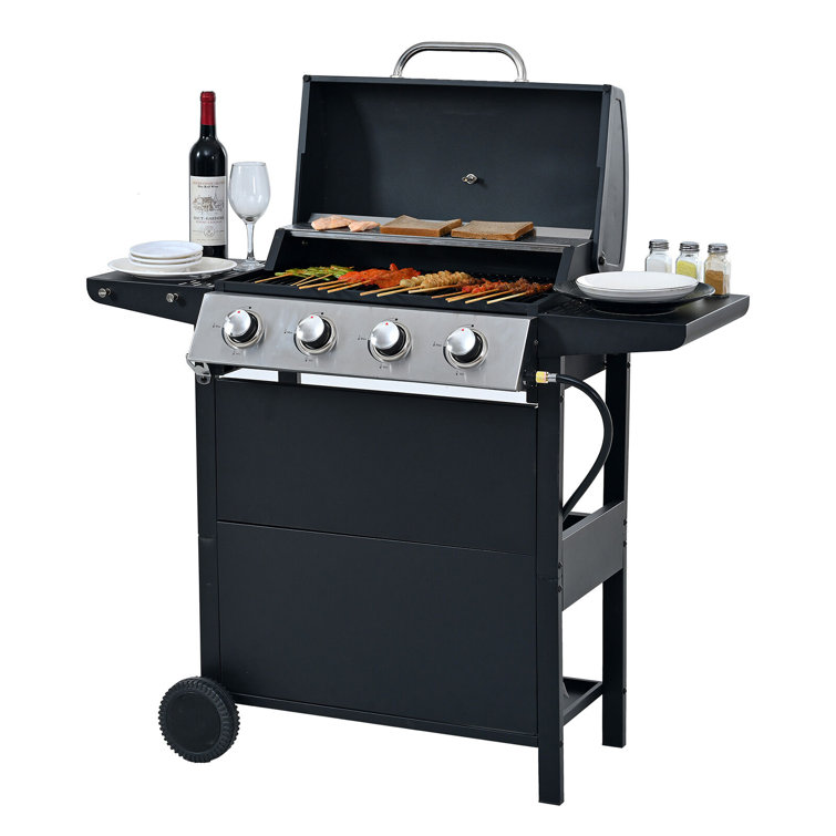 Endark 4-Burner Propane Gas Grill, 34,000 BTU Stainless BBQ For Patio ...